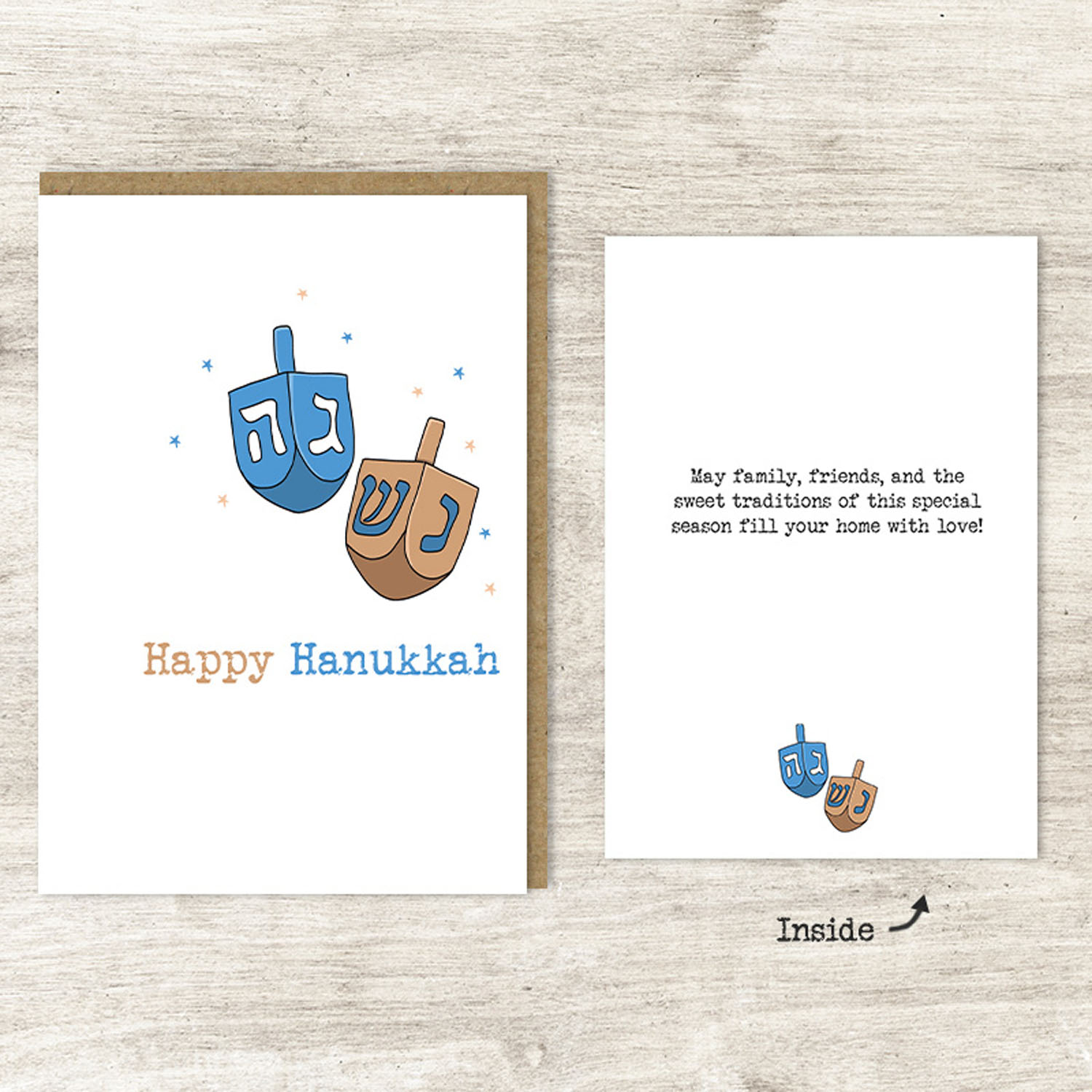 Dandelion Stationery - Happy Hanukkah Dreidel Greeting Card #DNQ021