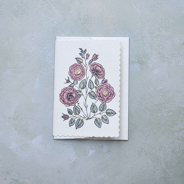 Paper Mirchi - Gulab Dusky Pink Blank Card #GCMU13