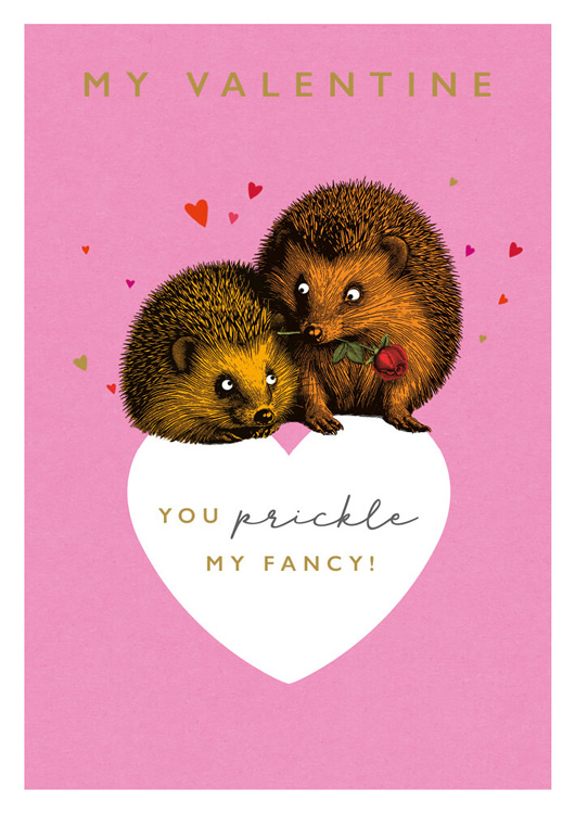 The Art File - Hedgehog Fancy Valentine's Day Card #NRV08