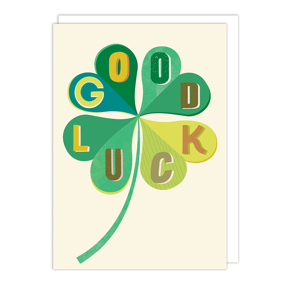 Laura Darrington Design - Four Leaf Good Luck Card #NT040