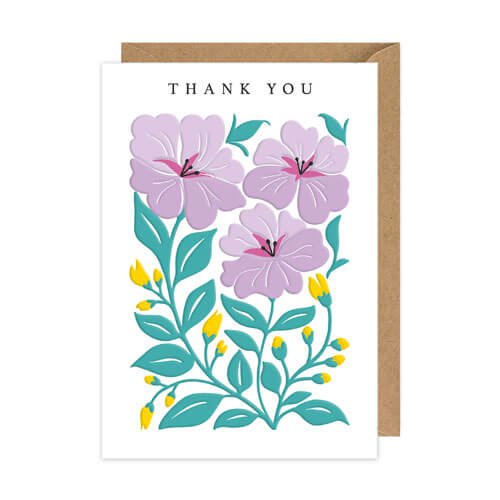Rosanna Rossi - Purple Flower Thank You Greeting Card #FLO010