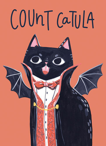 Mint Publishing - Count Cat-Ula Blank Greeting Card #MAS012