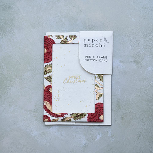 Paper Mirchi - Frame Photo Marigold Christmas Card #XGCKS12