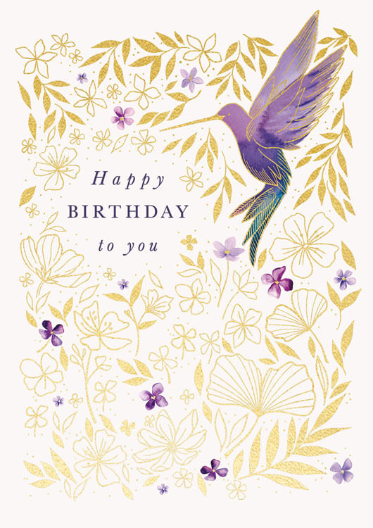 Ling Design - Hummingbird Ling Birthday Greeting Card #LNQ0545