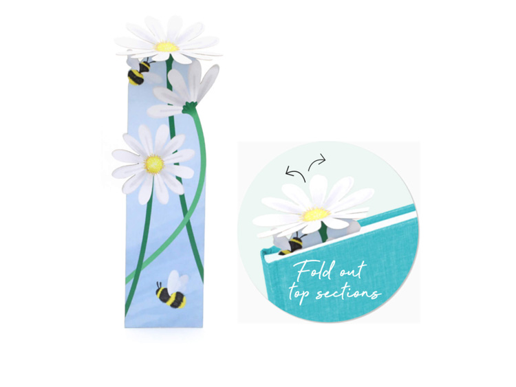 Origamo - Daisies Pop Up Bookmark #OBK003