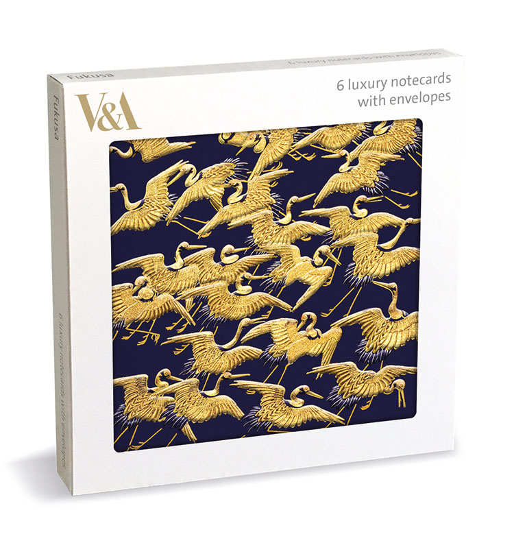Museums & Galleries - V&A Gold Cranes Boxed Cards #EFE068