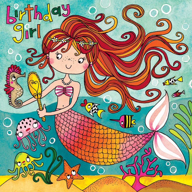 Rachel Ellen Designs - Mermaid Jigsaw Puzzle Birthday Card #JIG50